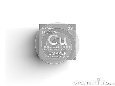 Copper. Cuprum. Transition Metals. Chemical Element Of Mendeleev\'s ...