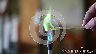 Copper solution burning stock video. Video of experiment - 238073759