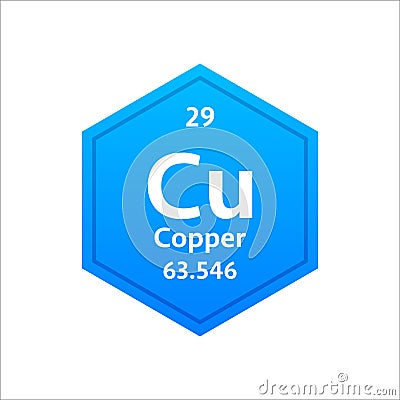 Copper Symbol. Chemical Element Of The Periodic Table. Vector Stock ...