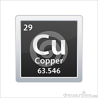 Copper Symbol. Chemical Element Of The Periodic Table. Vector Stock ...