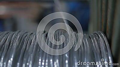 Winding Cable on a Rotating Coil. Production of Electric Cable. Stock ...