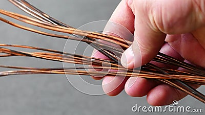Copper Wire Inside Electrical Wiring-an Electrician Has Copper Wire in ...