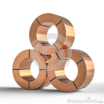 Copper Wire Rolls Forming Industrial Background Stock Image ...