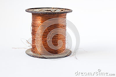 Copper Wire On Spool, Isolated On White Backgrounds, With Clipping ...