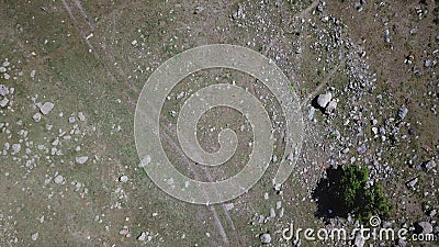 Copter Fall Down. Scene. Drop the Camera from the Top on the Rocky ...