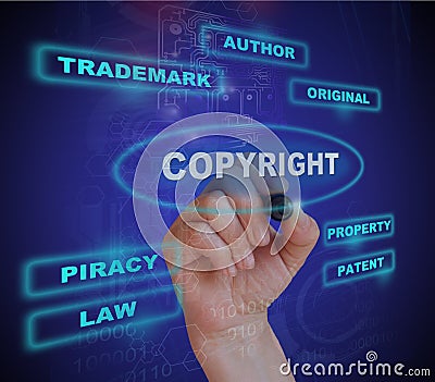 Copyright Symbol IP Legal Words Stock Illustration - Illustration of ...