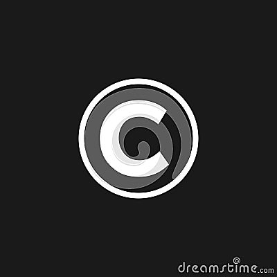 Copyright Symbol, Sign, Sticker. Design Element For Retrowave ...