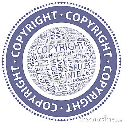 Copyright Symbol IP Legal Words Stock Illustration - Illustration of ...