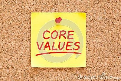 Core Values Handwritten On Yellow Sticky Note Stock Photography ...