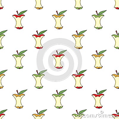 The Cores Of Apples Seamless Pattern Background. Vector Illustration ...