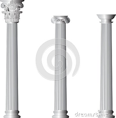 Corinthian Ionic Doric Columns Cartoon Vector | CartoonDealer.com #20024041