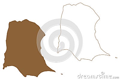 Corisco Island Republic Of Equatorial Guinea Map Vector Illustration ...