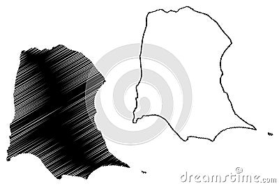 Corisco Island Republic Of Equatorial Guinea Map Vector Illustration ...