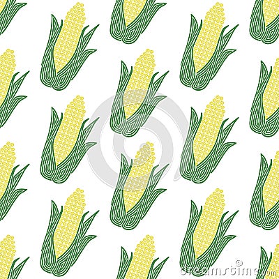 Corn. Seamless Pattern With Spiral Corns. Vector | CartoonDealer.com ...