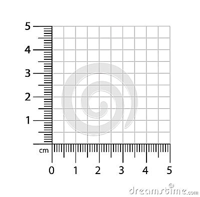 Corner Ruler From On The Graph Grid Paper. Corner Ruler Vector. Size ...