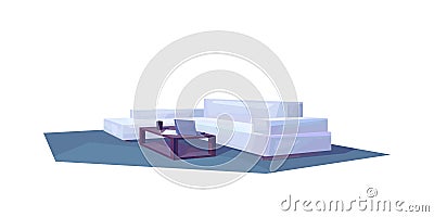 Low Poly Corner Couch With Coffee Table Cartoon Vector | CartoonDealer ...