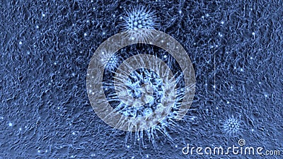 Corona Virus. Viruses Under Microscope.Human Immune System Virus Moving ...