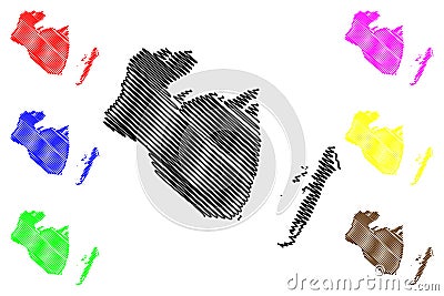 Corozal District Belize, Districts Of Belize Map Vector Illustration, Scribble Sketch Corozal ...