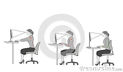 Correct Sitting At Desk Posture Ergonomics Advices For Office Workers ...