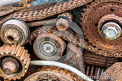 Corroded Old Gear Wheels Of Broken Industrial Machine Stock Photo ...