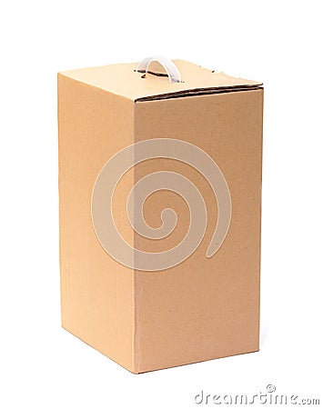 Corrugated Cardboard Box With Handle Royalty Free Stock Photos - Image ...