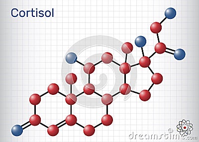 Cortisol, Hydrocortisone Steroid Molecule. Chemical Structure. Sheet Of ...