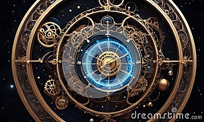 Cosmic Clock Unveiling Time In Space AI Generated Stock Photography ...
