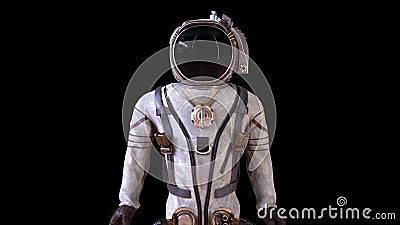 Cosmonaut In A Metal Protective Spacesuit Is Destroyed Into Small ...