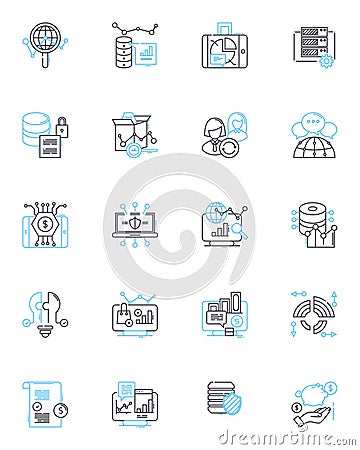 Cost Estimation Linear Icons Set. Budgeting, Projection, Calculation ...