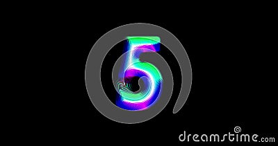 Countdown Design Element with Glowing Edge Colorize on Black Background ...