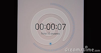 Countdown from Ten Seconds To Zero on Digital White Display. Bright ...