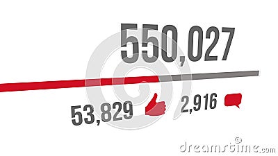 Counter Increasing in Social Web with Progress Bar. Increasing To 1 ...