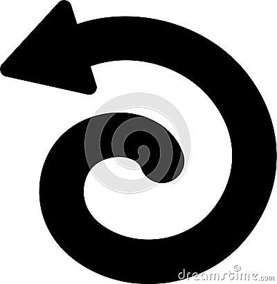 Counterclockwise Rotating Arrow Creating A Black Spiral Shape, Symbolizing Concepts Like Return ...