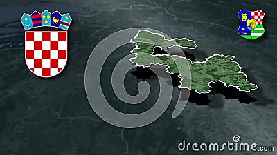 Zagreb County - Physical Map of the Globe Animation Map Stock Footage ...