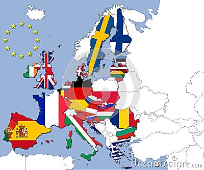 The 28 Countries Of The European Union Stock Illustration - Image: 40921517
