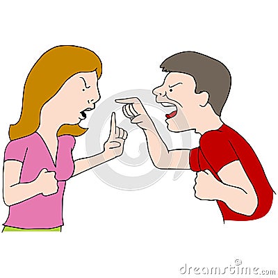 Couple Fighting Cartoon Vector | CartoonDealer.com #40839263
