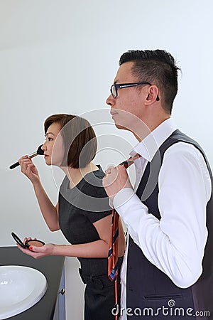 Couple Getting Ready Stock Photo - Image: 56626798