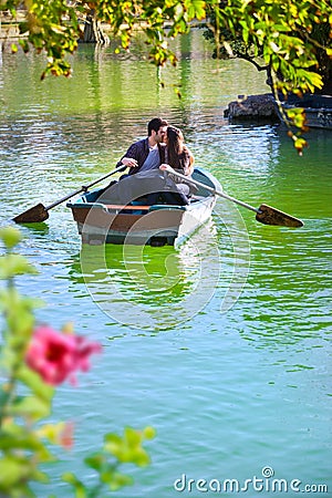 Couple On Romantic Boat Ride. Royalty Free Stock Photos - Image: 24041618