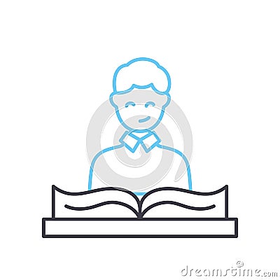 Courseware Line Icon, Outline Symbol, Vector Illustration, Concept Sign ...