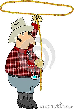 Cowboy With A Lariat Royalty-Free Illustration | CartoonDealer.com #2092608