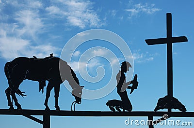 Cowboy Praying Royalty Free Stock Photos - Image: 27321218