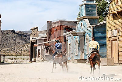 Cowboys In An American Western Town Stock Photos - Image: 3769903