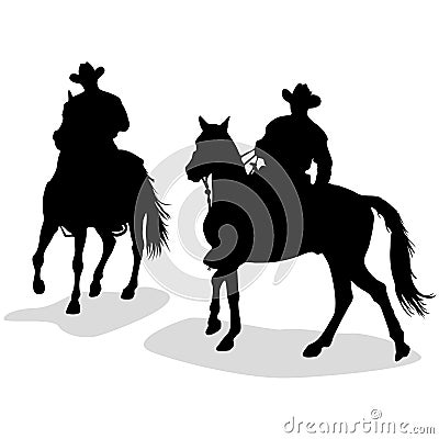 Cowboys Silhouettes Stock Photo - Image: 2381670