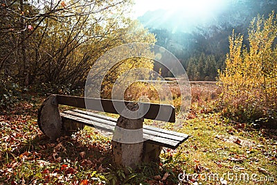 Cozy Bench In The Mountains Royalty-Free Stock Image | CartoonDealer ...