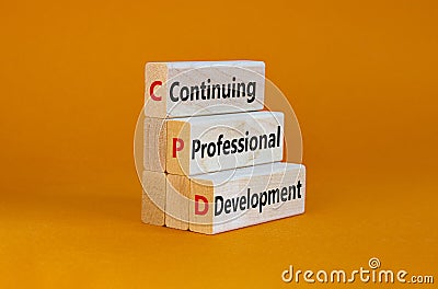 CPD, Continuing Professional Development Symbol. Wooden Blocks With ...