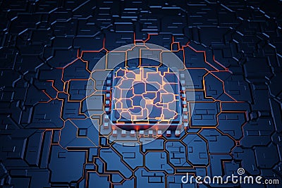 CPU Overheating By Big Data. A Computer Processor With Millions Of ...