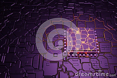 CPU Overheating By Big Data. A Computer Processor With Millions Of ...