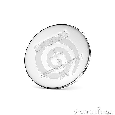 CR2025 Lithium Battery Showcasing Its Voltage And Type, Isolated On ...