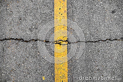 Crack On Line Yellow On Road Texture Stock Image | CartoonDealer.com ...