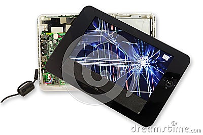 Cracked DVD Player With Broken Screen Royalty-Free Stock Photo ...